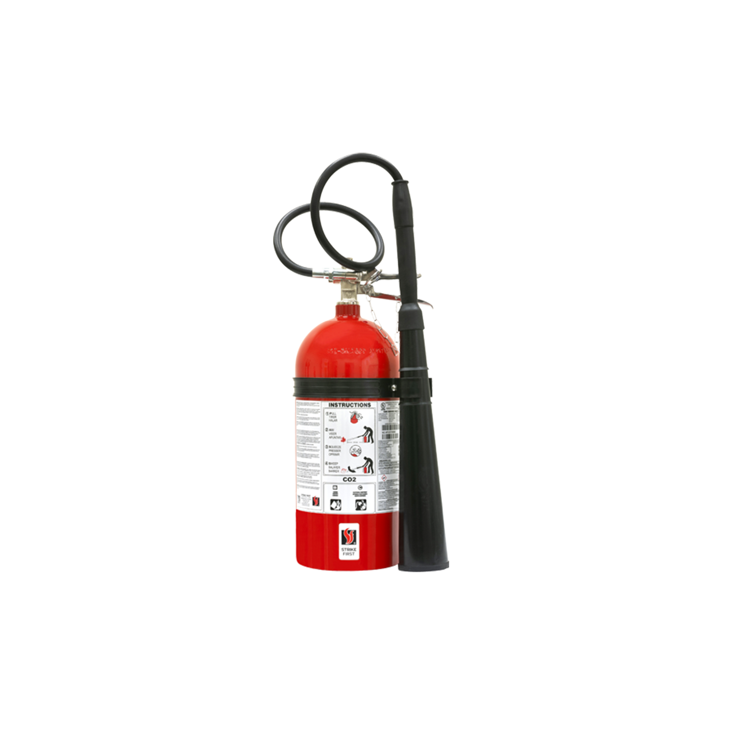 Strike First 10lb Carbon Dioxide (CO2) Fire Extinguisher Complete w/ W ...
